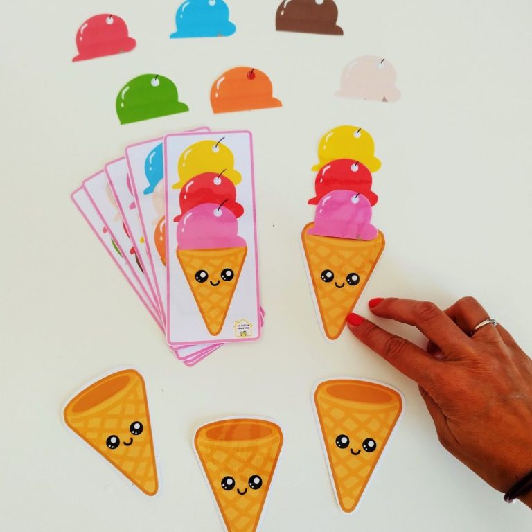 Atención visual con helados de colores - La Casita Educativa