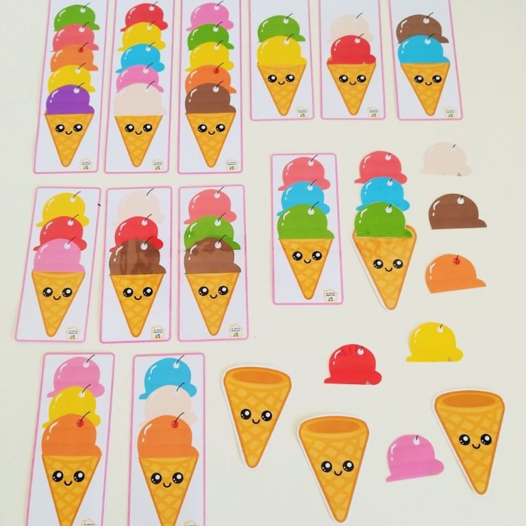 Atención visual con helados de colores - La Casita Educativa