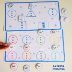 Formas y colores con Muñecos de nieve - La Casita Educativa