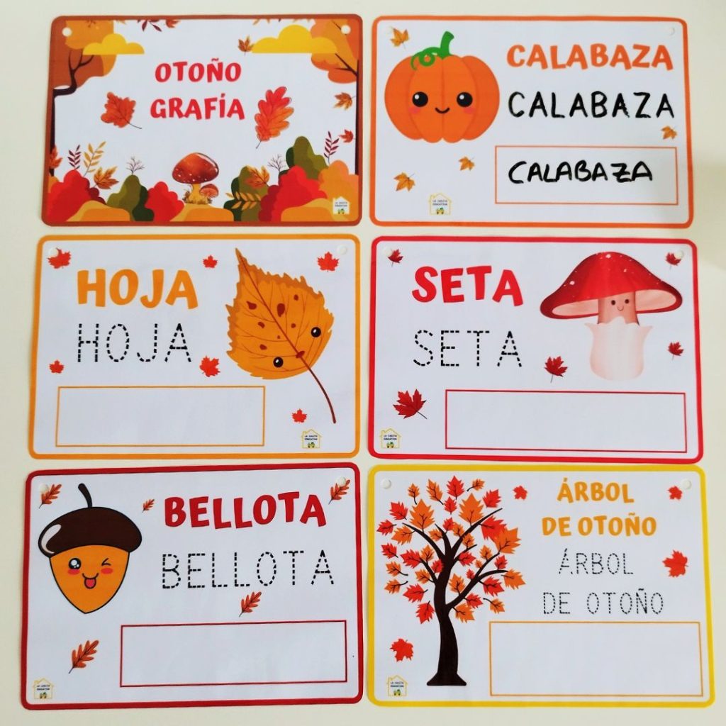 Otoñografía + flashcards - La Casita Educativa