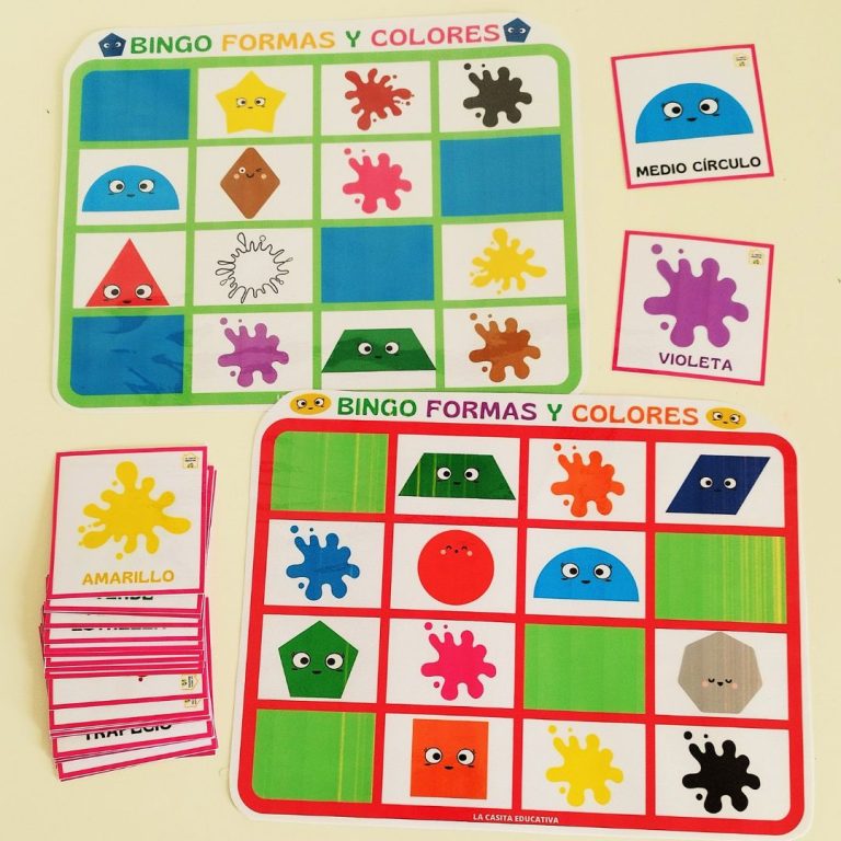 Bingo formas y colores - La Casita Educativa